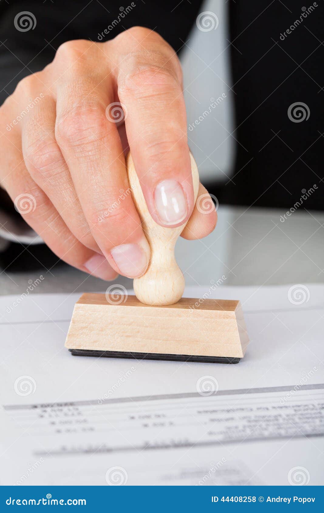Business Man Hand Pressing Rubber Stamp on Document Stock Photo - Image ...