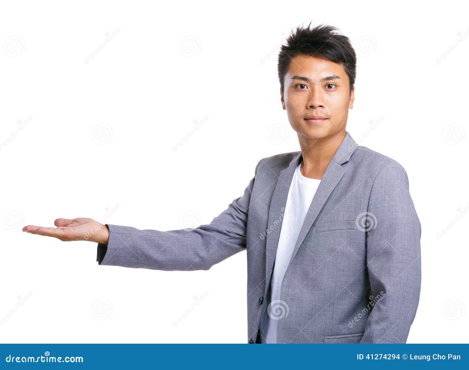 Business Man Hand Show Something Stock Photo - Image of friendly ...