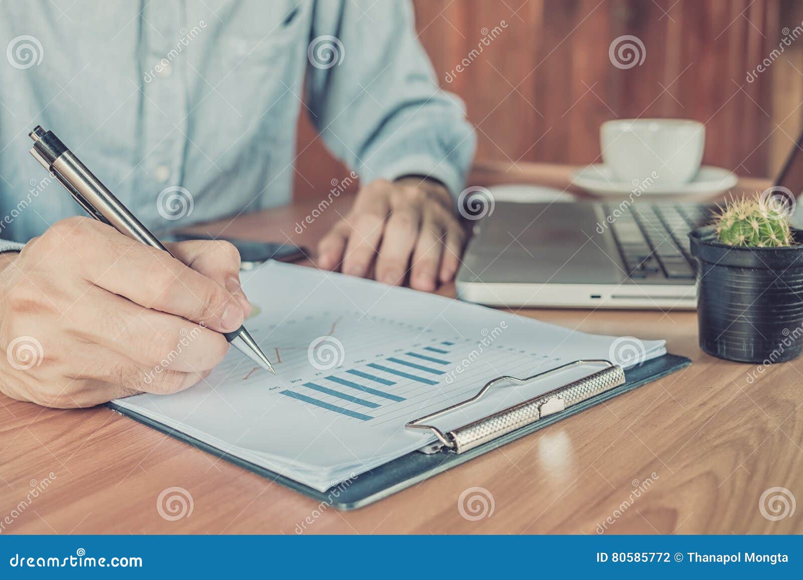 Business man hand working stock photo. Image of graph - 80585772