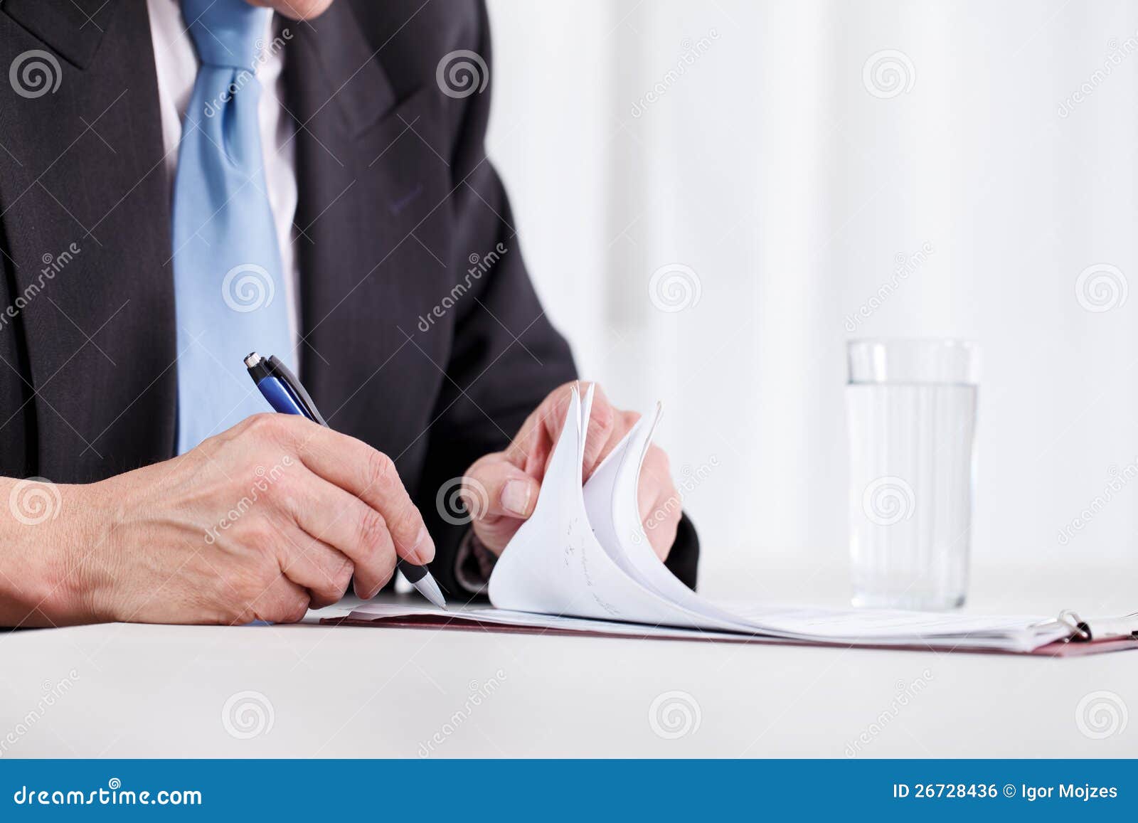 Business Man Hand Writing on Paper Stock Photo - Image of calculating ...