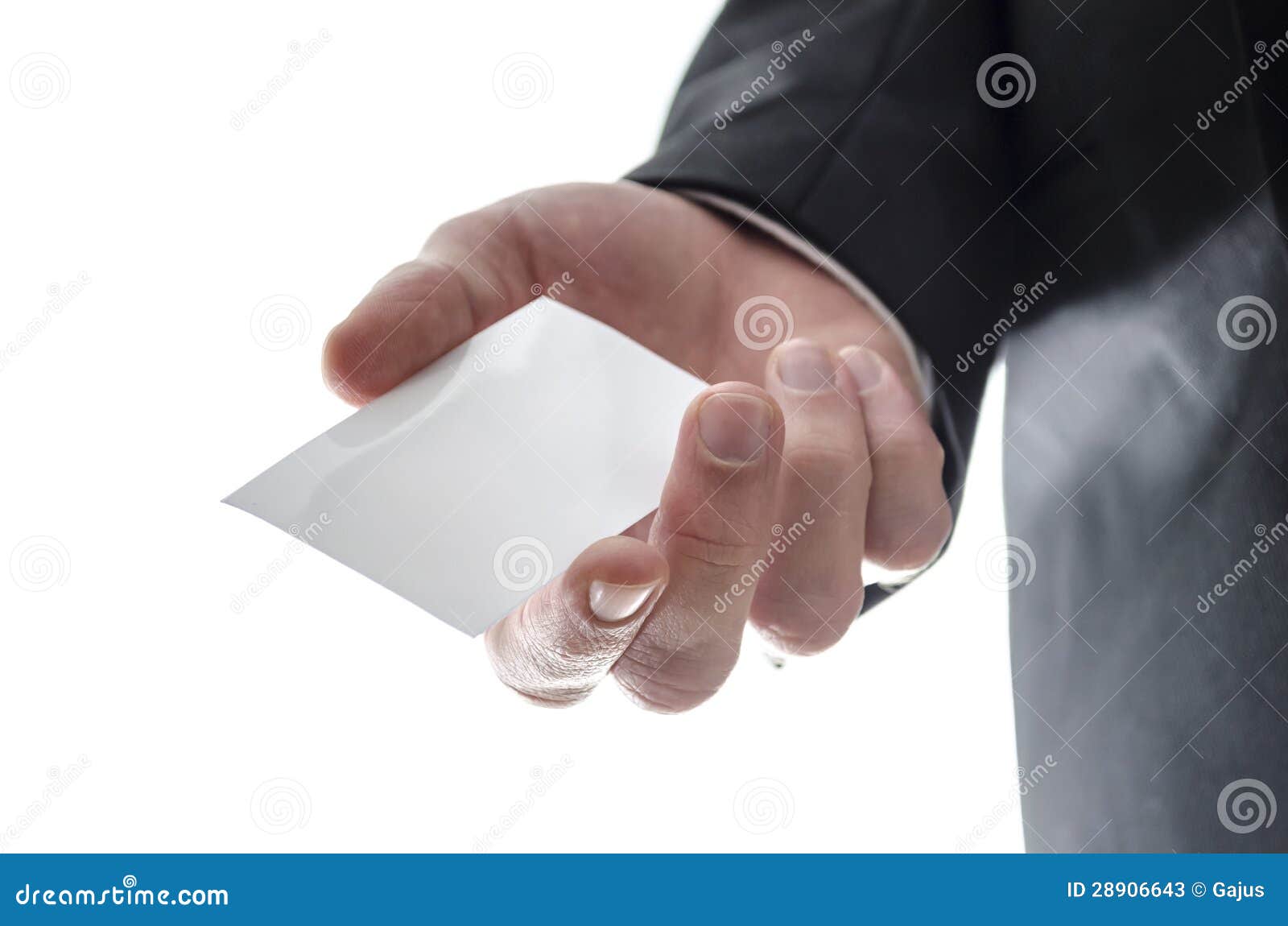Business Man Handing A Blank Visiting Card Royalty-Free Stock ...
