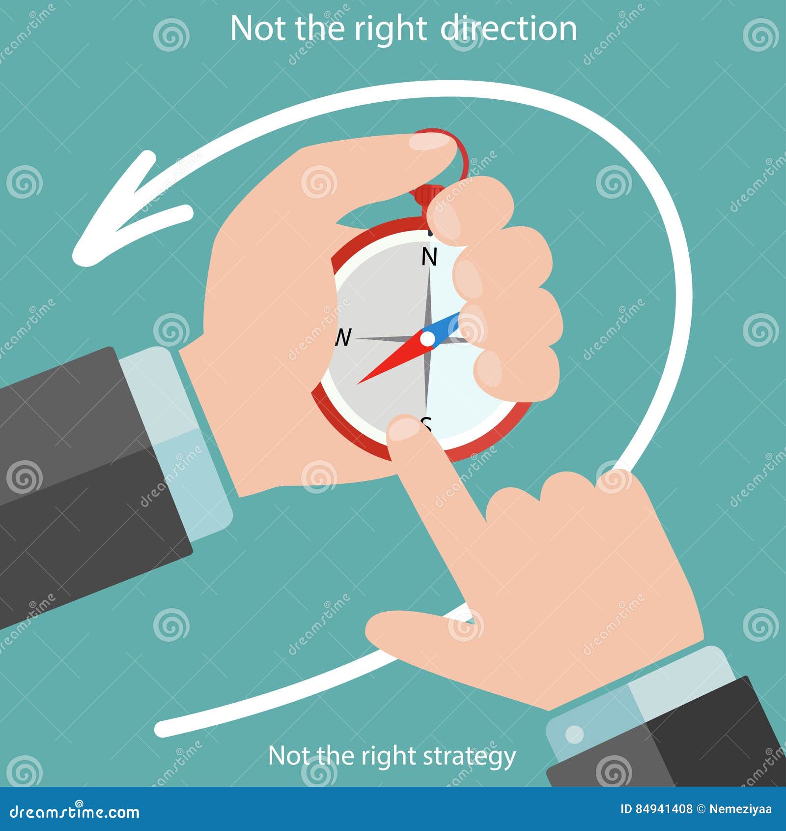 Business Man Hands with Compass. Stock Vector - Illustration of mobile ...