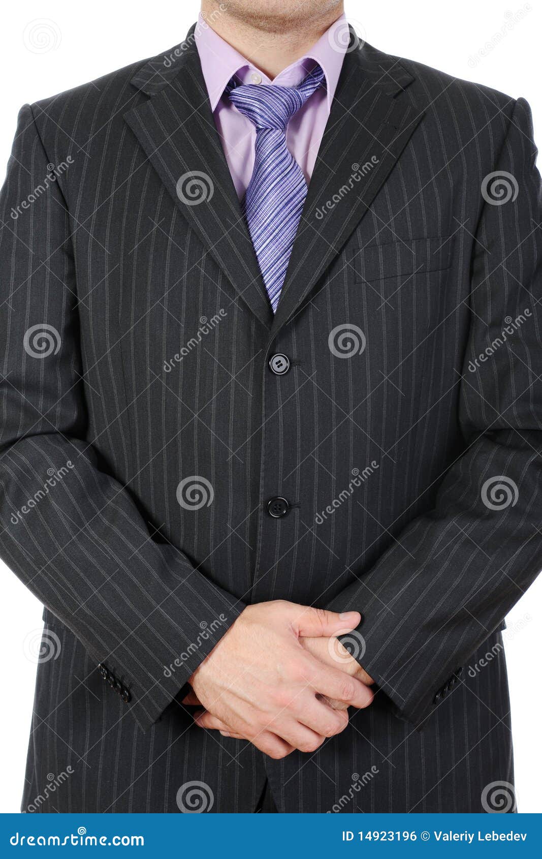 Business Man With Hands Folded. Stock Photo - Image of black, isolated ...