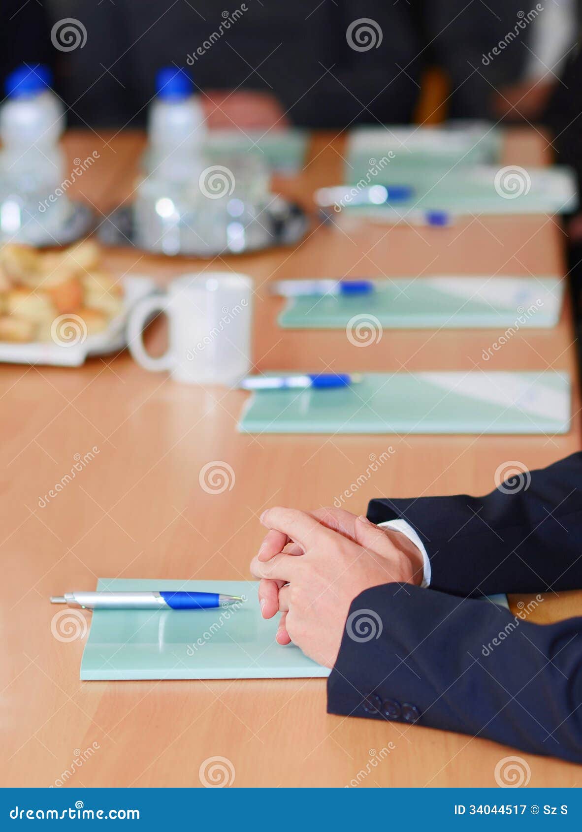 Business Man Hands on the Office Table Stock Image - Image of place ...