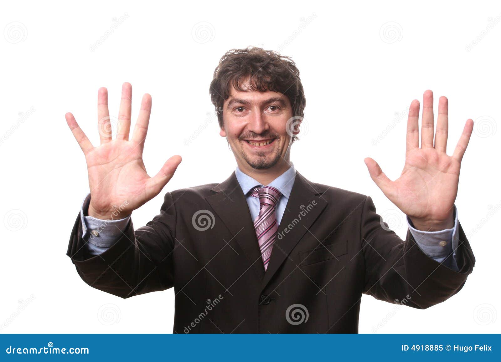 Business Man with Hands Open Stock Image - Image of stop, facing: 4918885