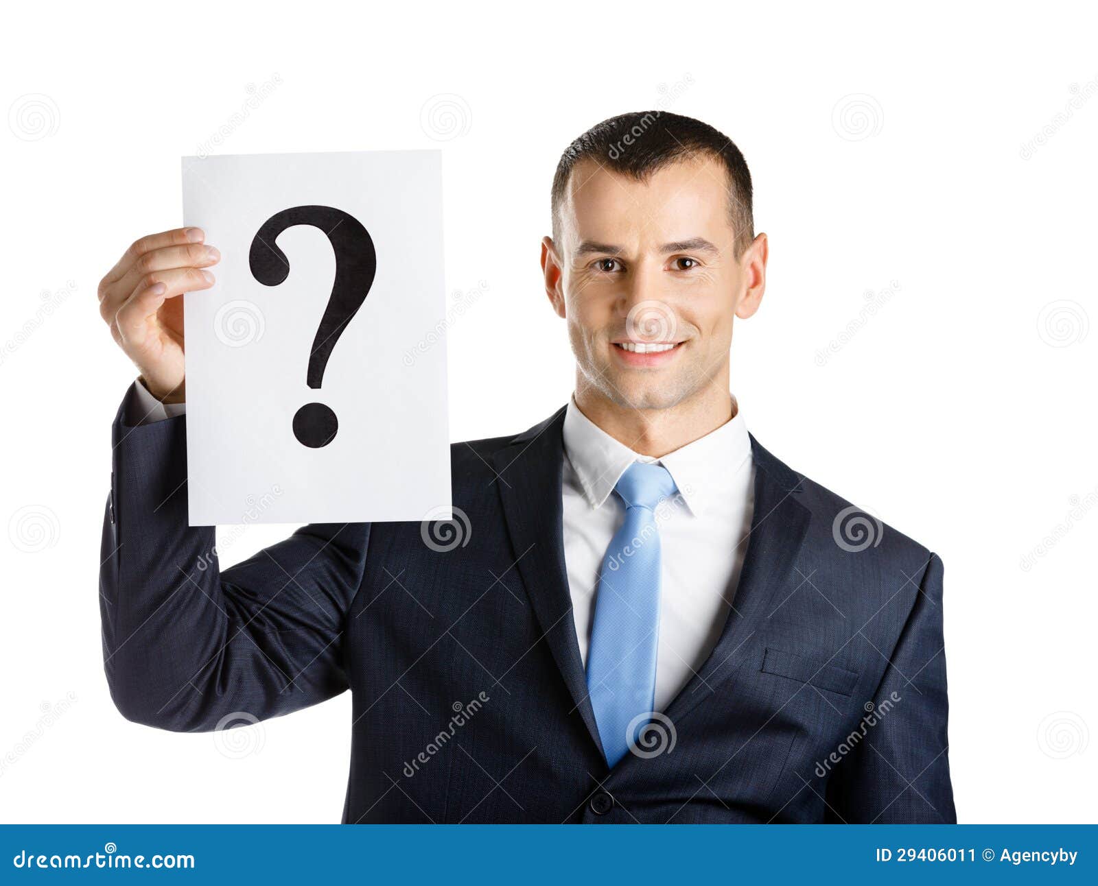 Business Man Hands Paper with Question Mark Stock Image - Image of hair ...