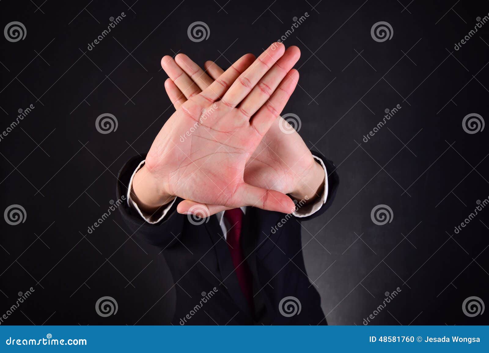Business Man,with Hands Signaling To Stop Work Stock Photo - Image of ...
