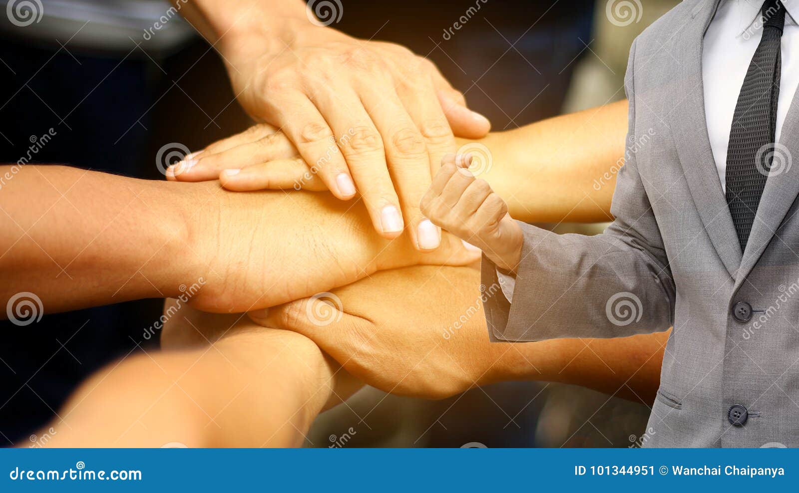 Business Man with Hands Stack Teamwork Ready To Fighting,power of Team ...