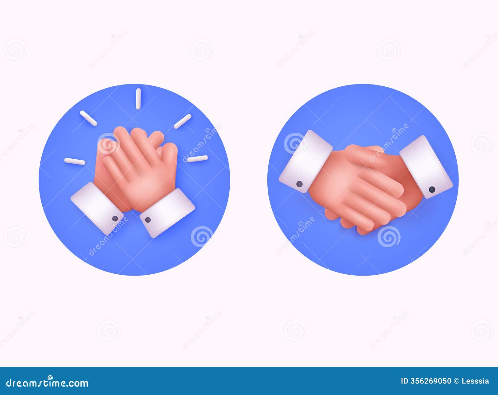 Business Man Handshake and Clapping. 3D Web Vector Illustrations Stock ...