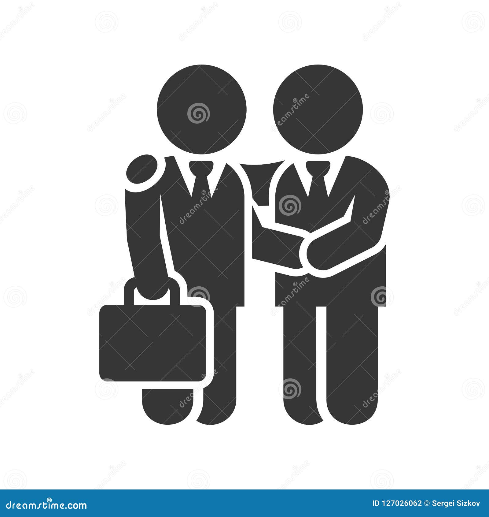 Business Man Handshake Icon on White Background. Vector Stock Vector ...