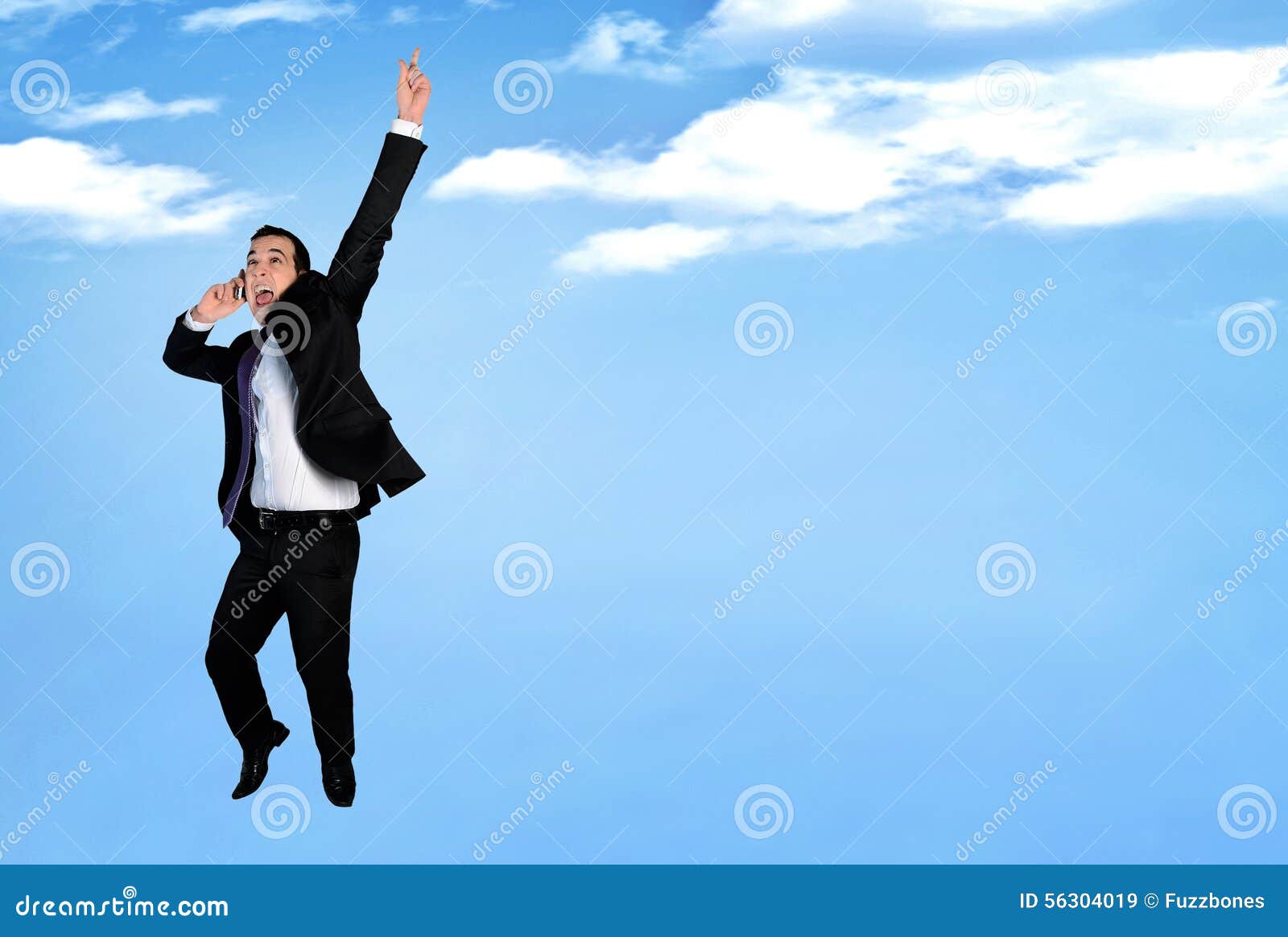 Business man happy jump stock image. Image of phone, happy - 56304019