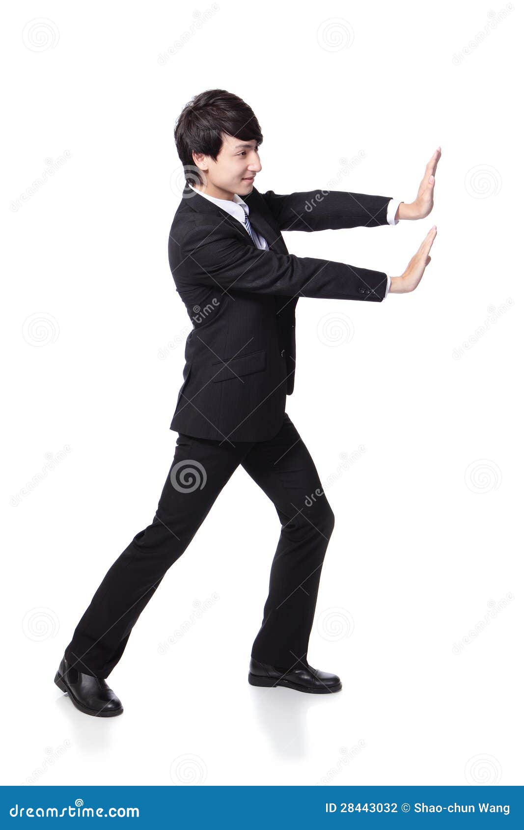 Business man happy pushing stock photo. Image of manager - 28443032