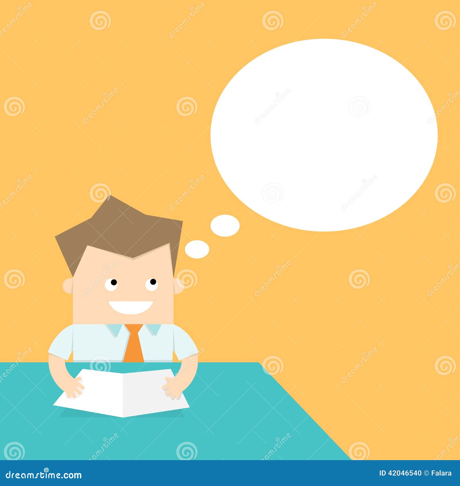 Business Man Happy Thinking Stock Vector - Illustration of business ...