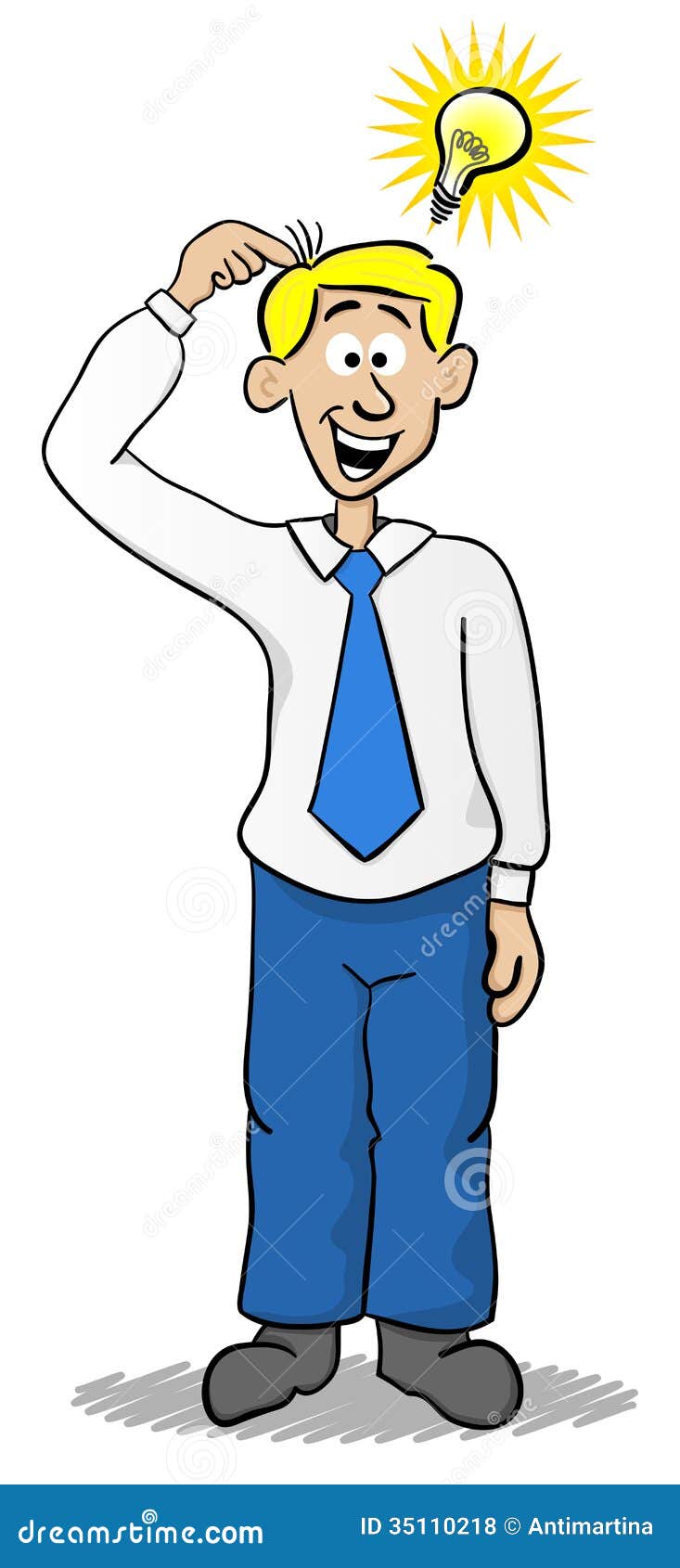 Business man has an idea stock vector. Illustration of idea - 35110218