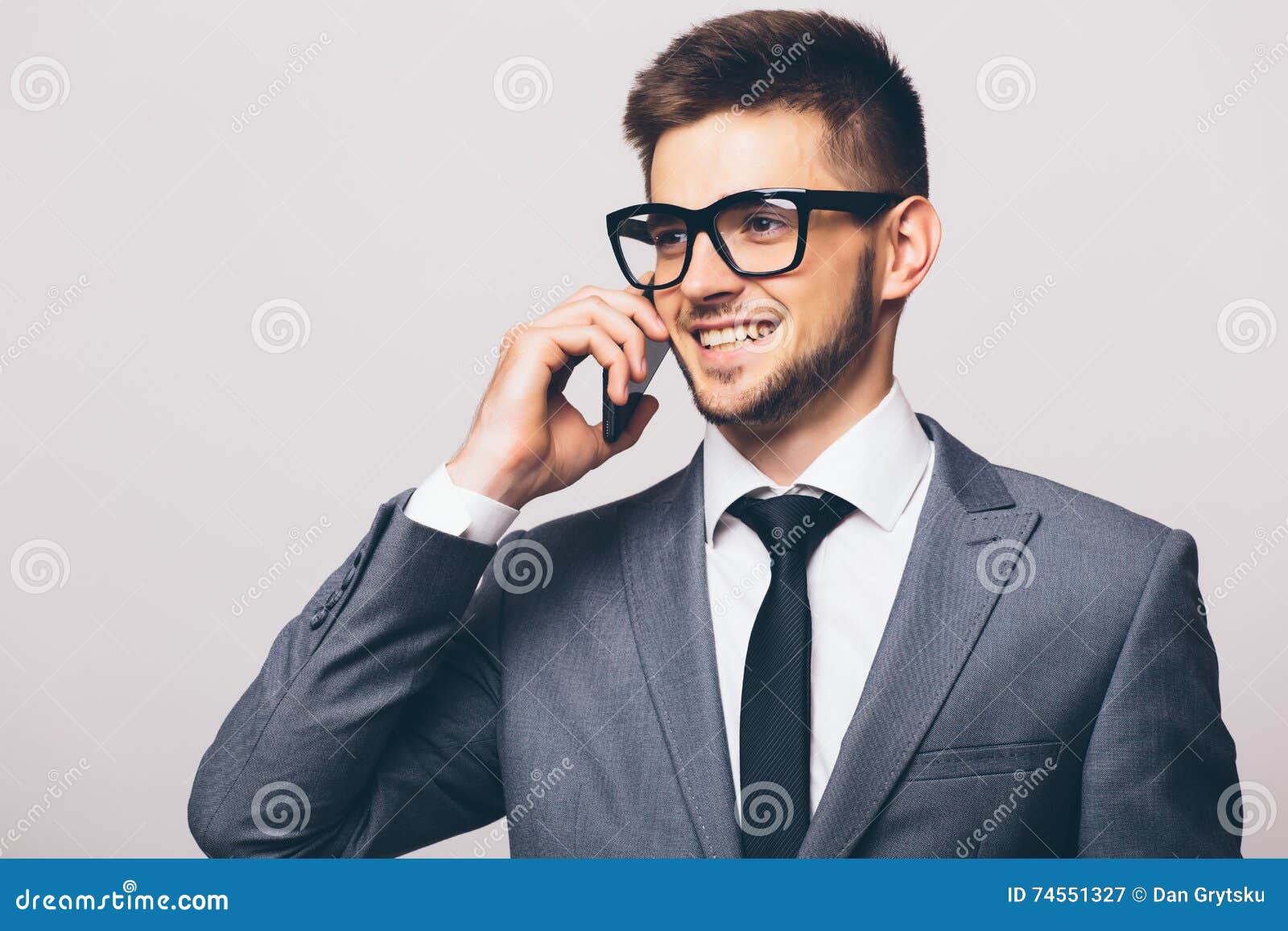 Business Man Having Cell Telephone Conversation Stock Image - Image of ...
