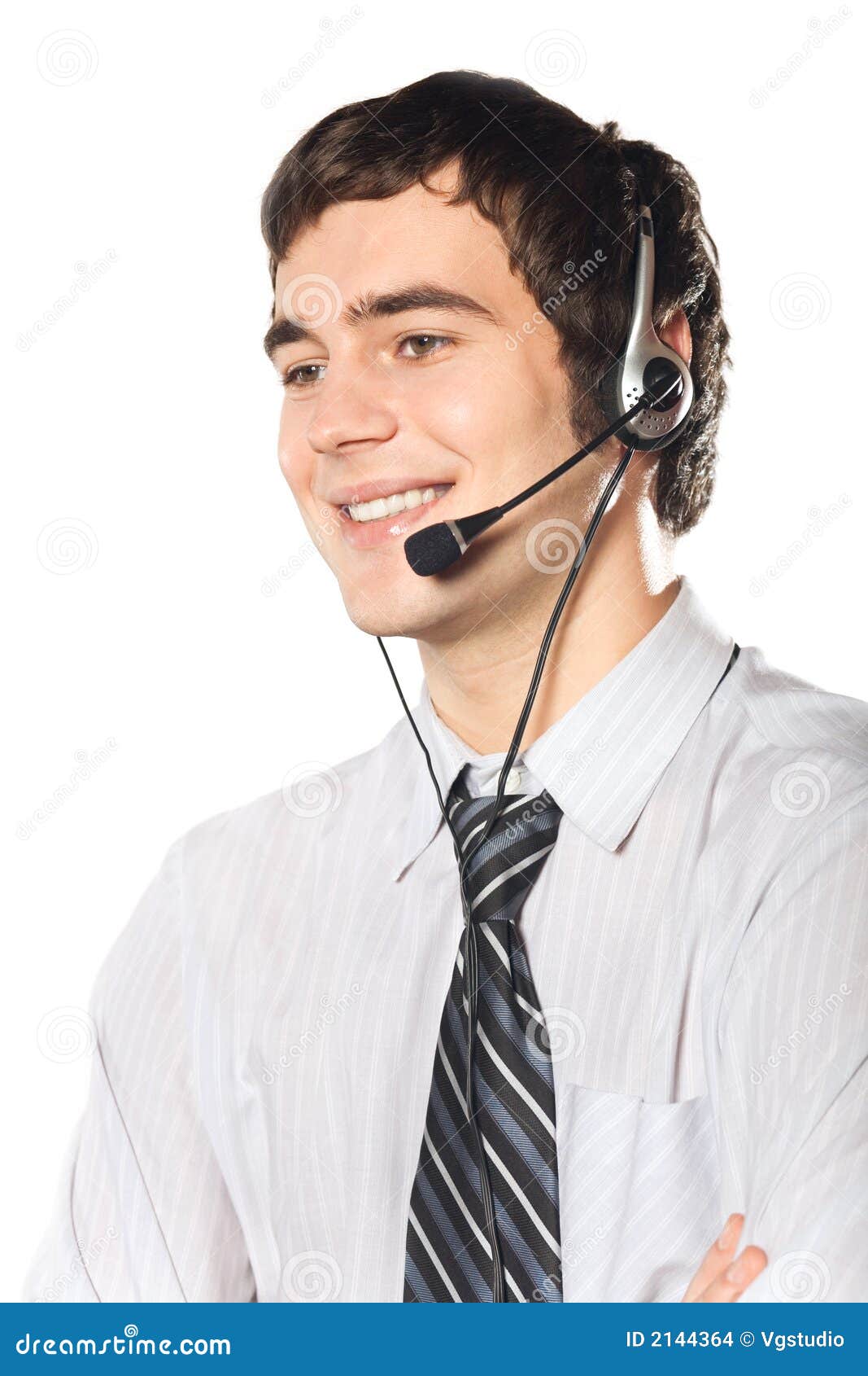 Business man with headset stock photo. Image of people - 2144364