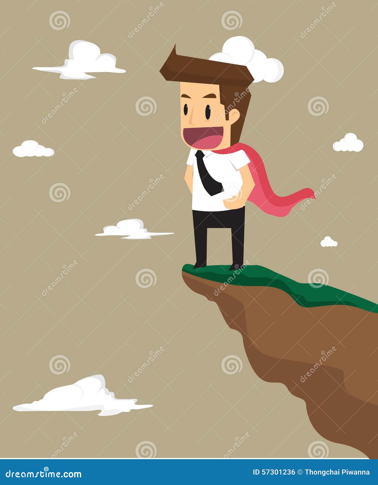 Business Man with High-level Talents, Standing on the Top of a H Stock ...