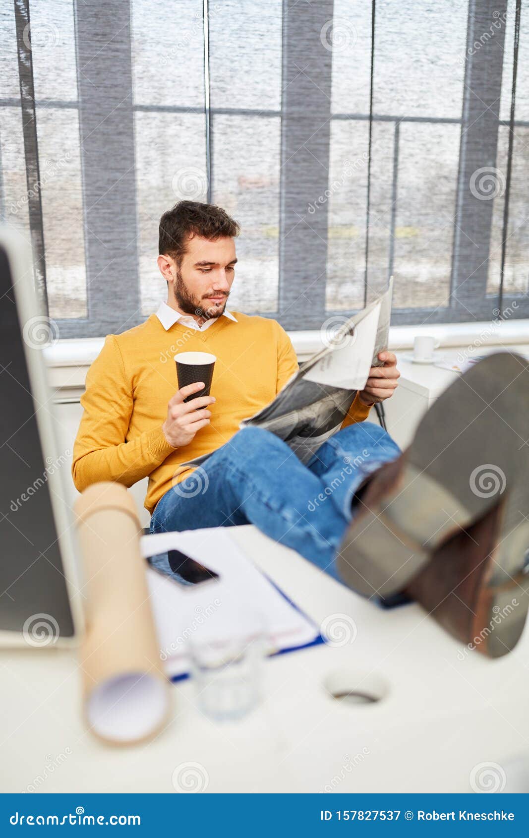 Business man at his break stock image. Image of break - 157827537
