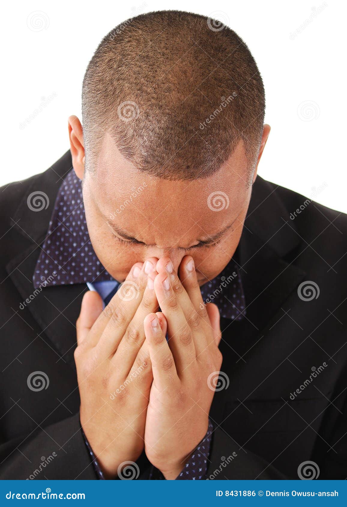 Business Man with His Head in His Hands Stock Photo - Image of business ...