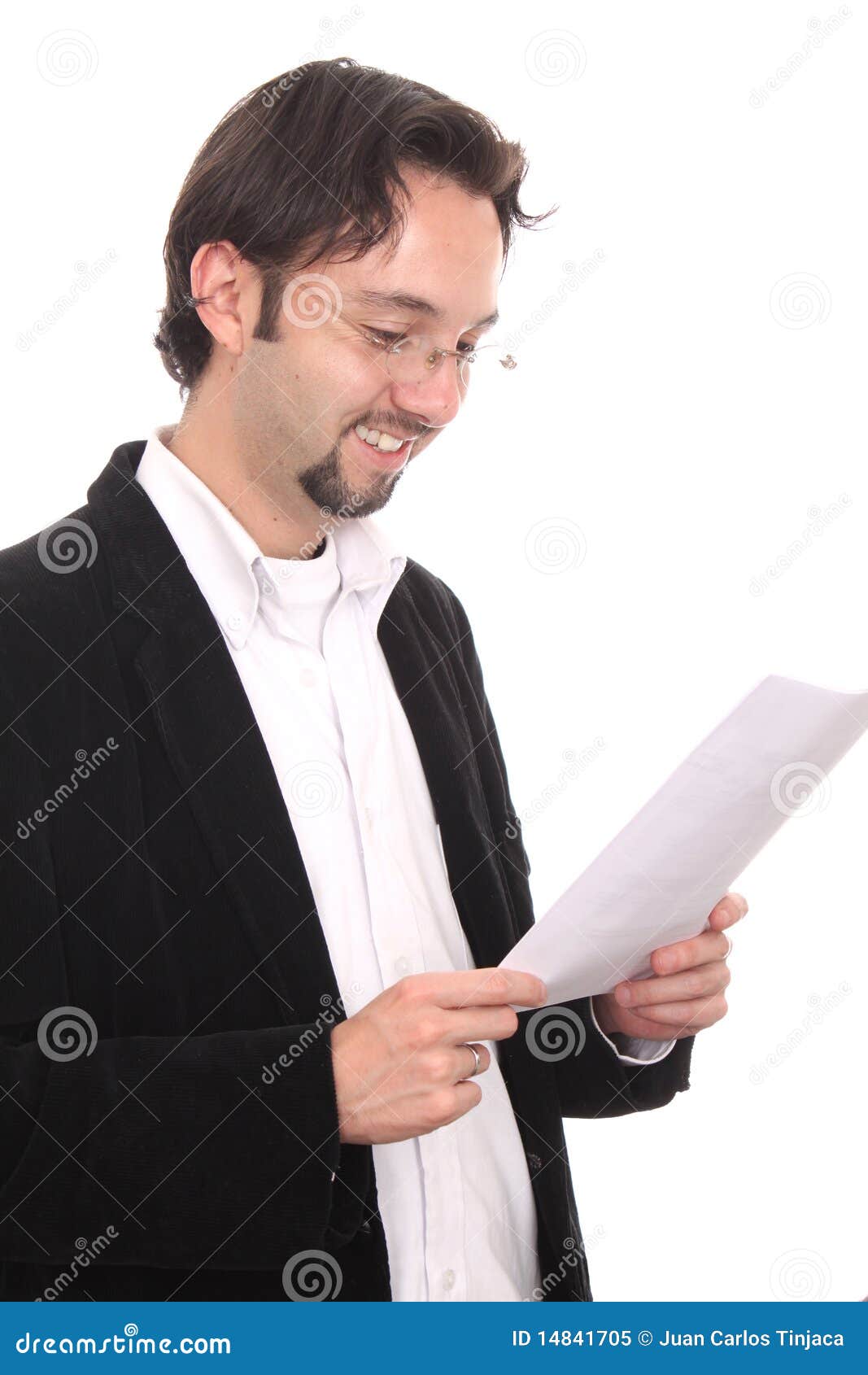 Business Man with His Notepad Stock Image - Image of isolated, american ...