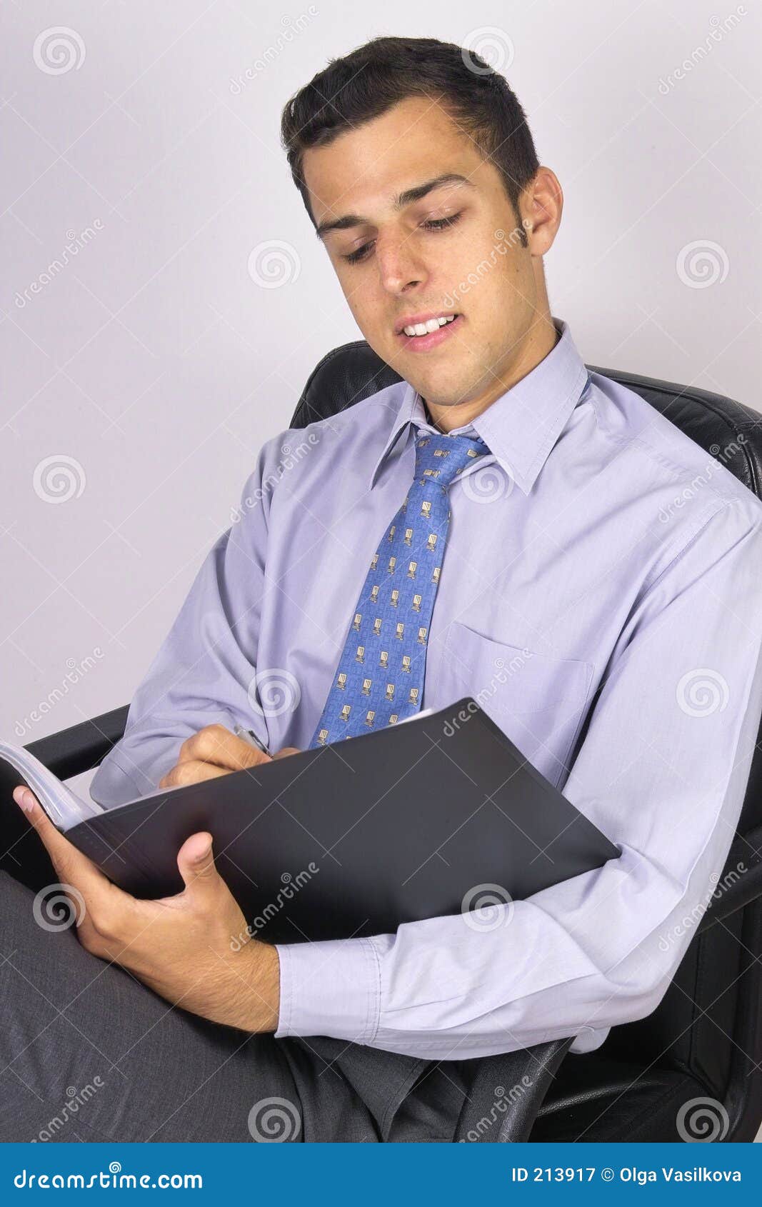 Business Man with His Notepad Stock Image - Image of corporate ...