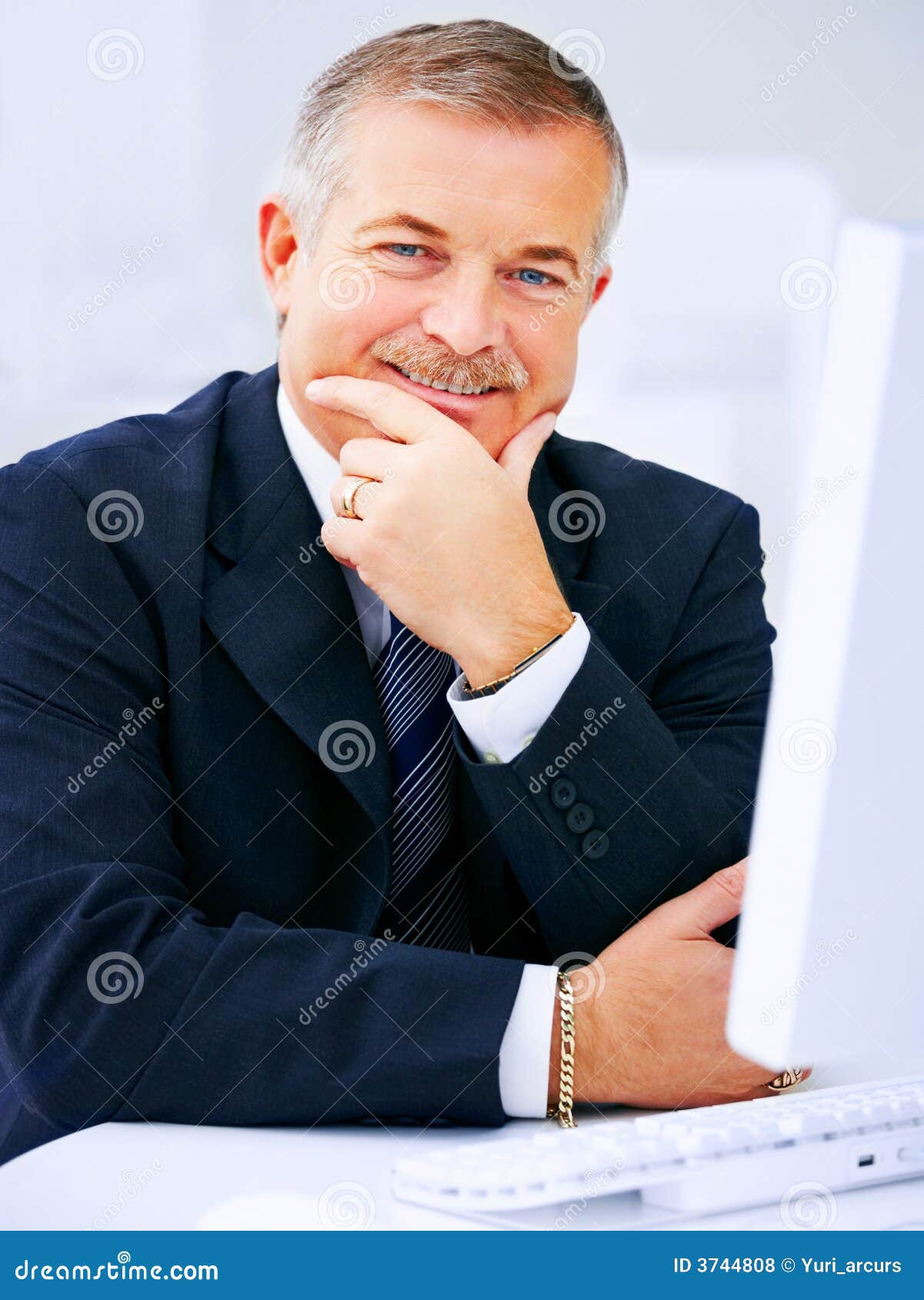Business man in his office stock photo. Image of computer - 3744808