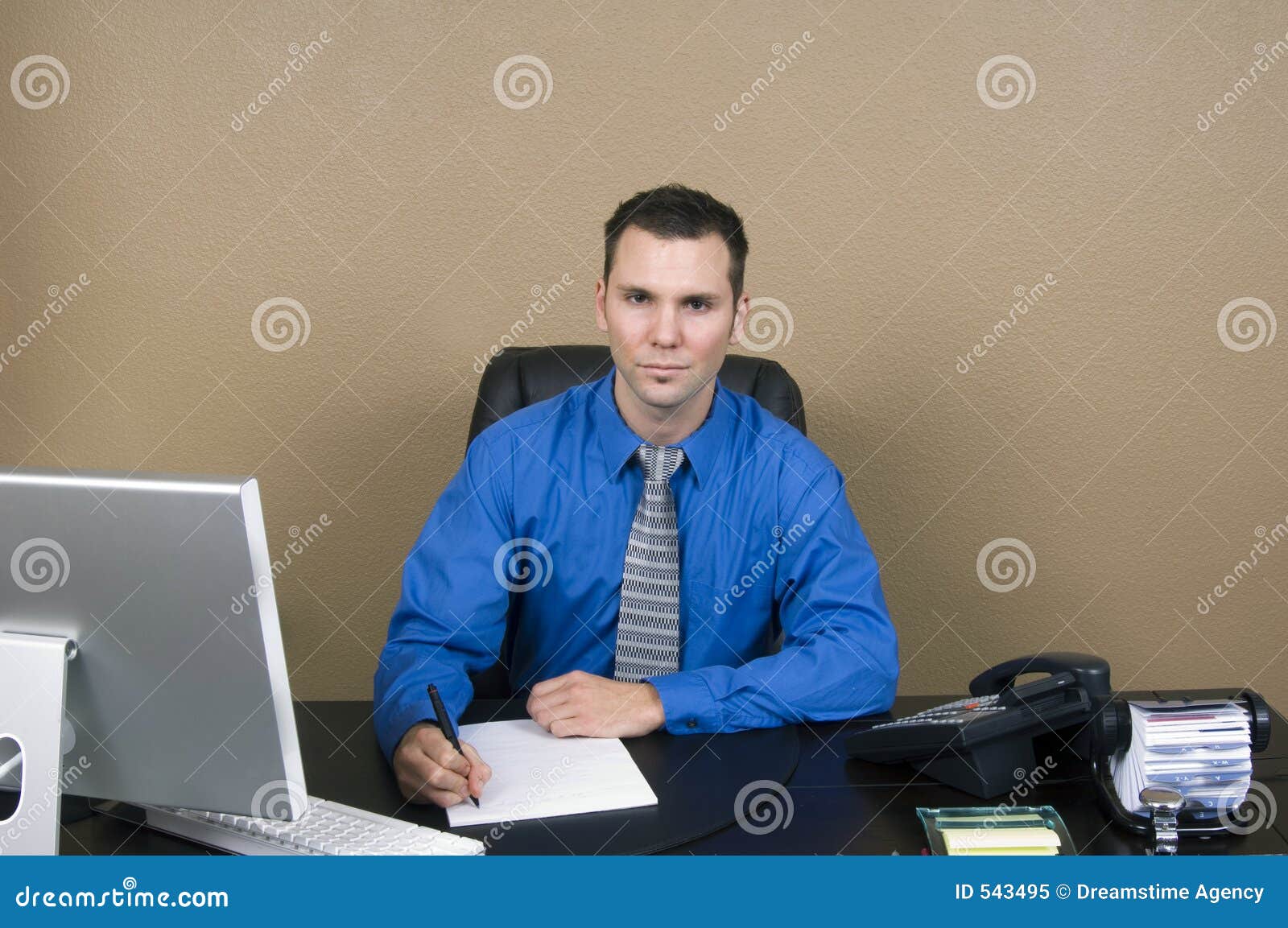 Business man in his office stock image. Image of work, young - 543495