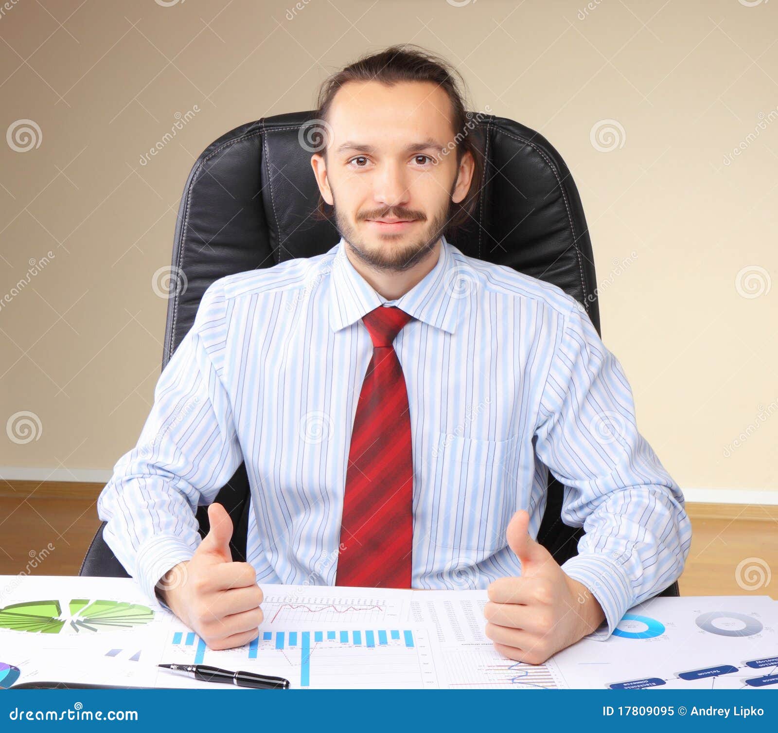 Business Man at His Workplace Stock Image - Image of indoor, male: 17809095