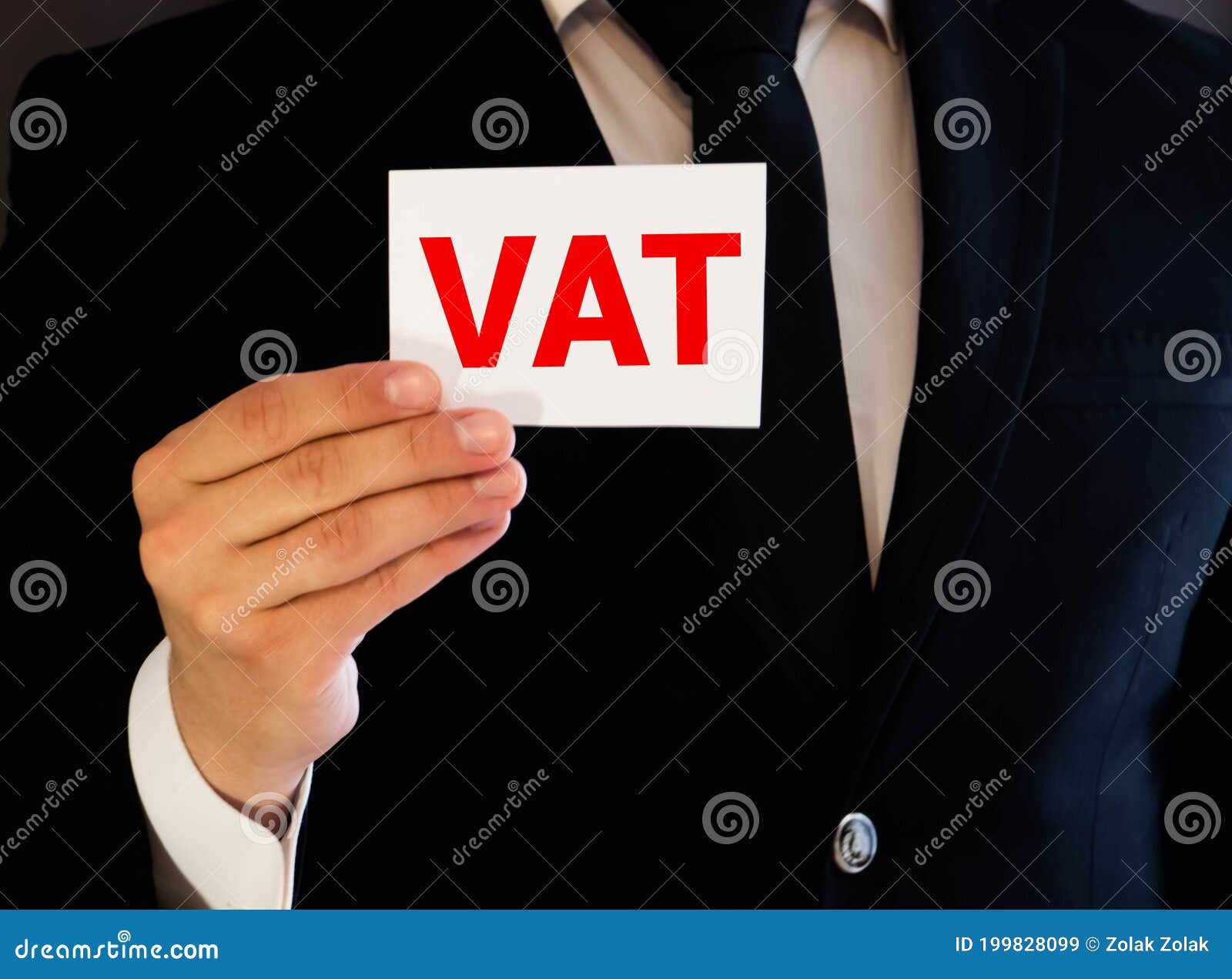 Business Man Hold Paper Vat Text on it Stock Image - Image of economy ...