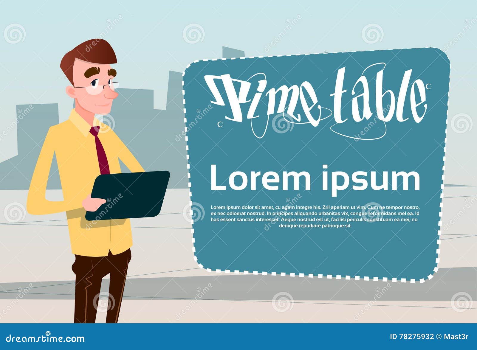 Business Man Hold Tablet Computer Timetable Time Management Concept ...