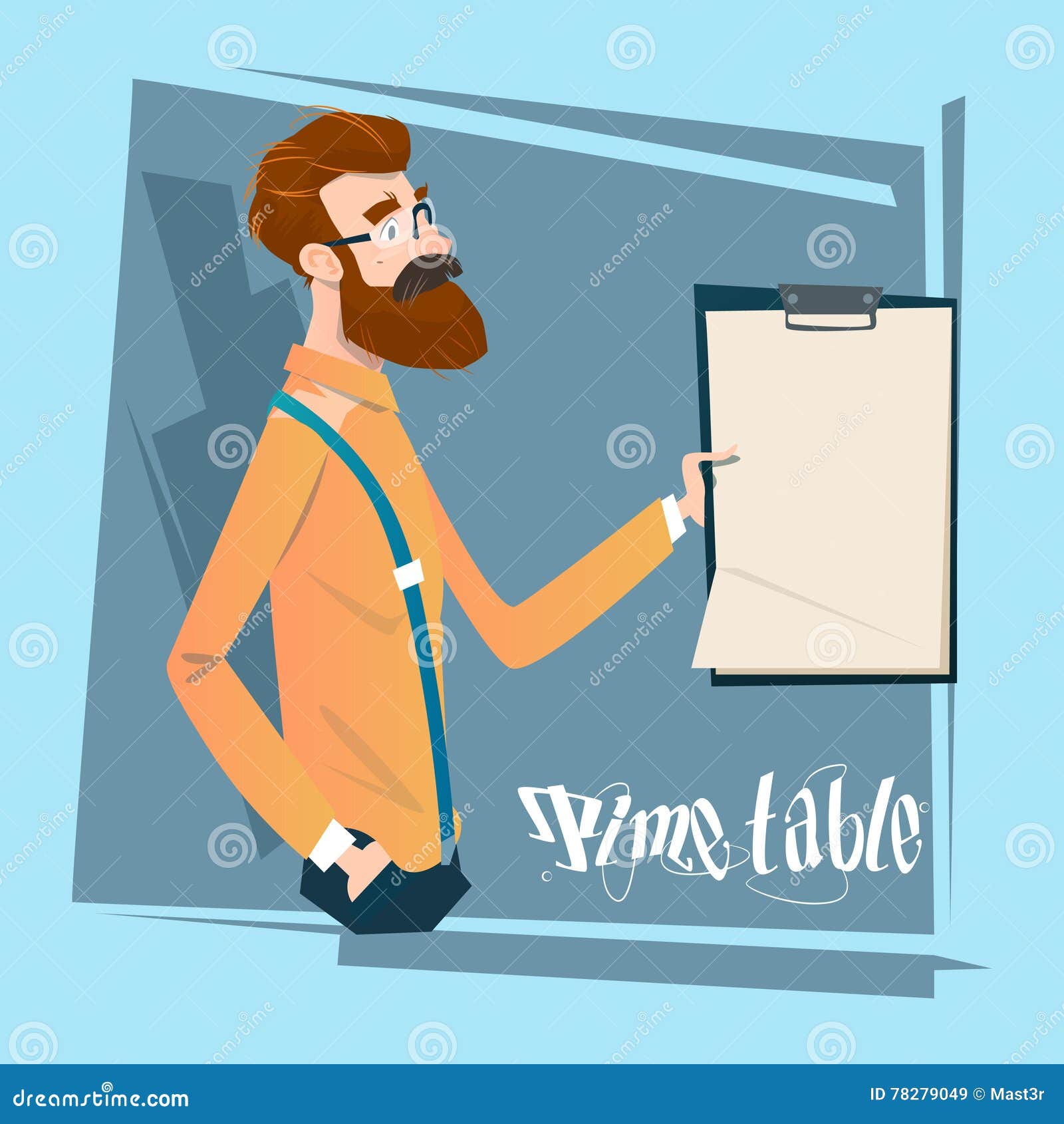 Business Man Hold Timetable Time Management Concept Stock Vector ...