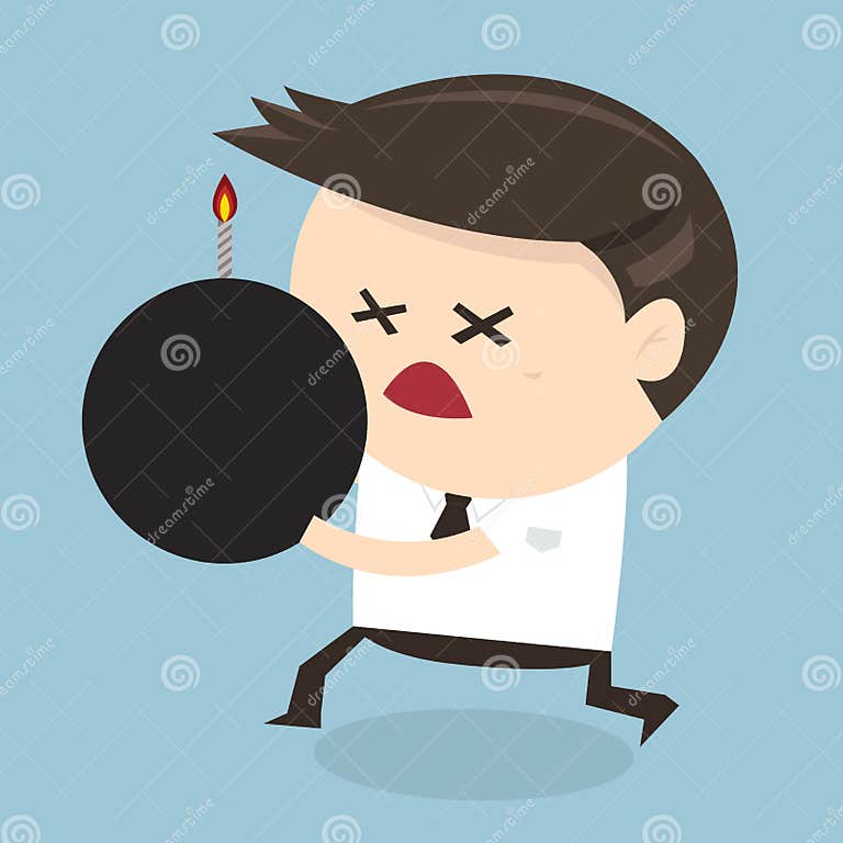 A Business Man Holding a Bomb, Flat Design Stock Vector - Illustration ...
