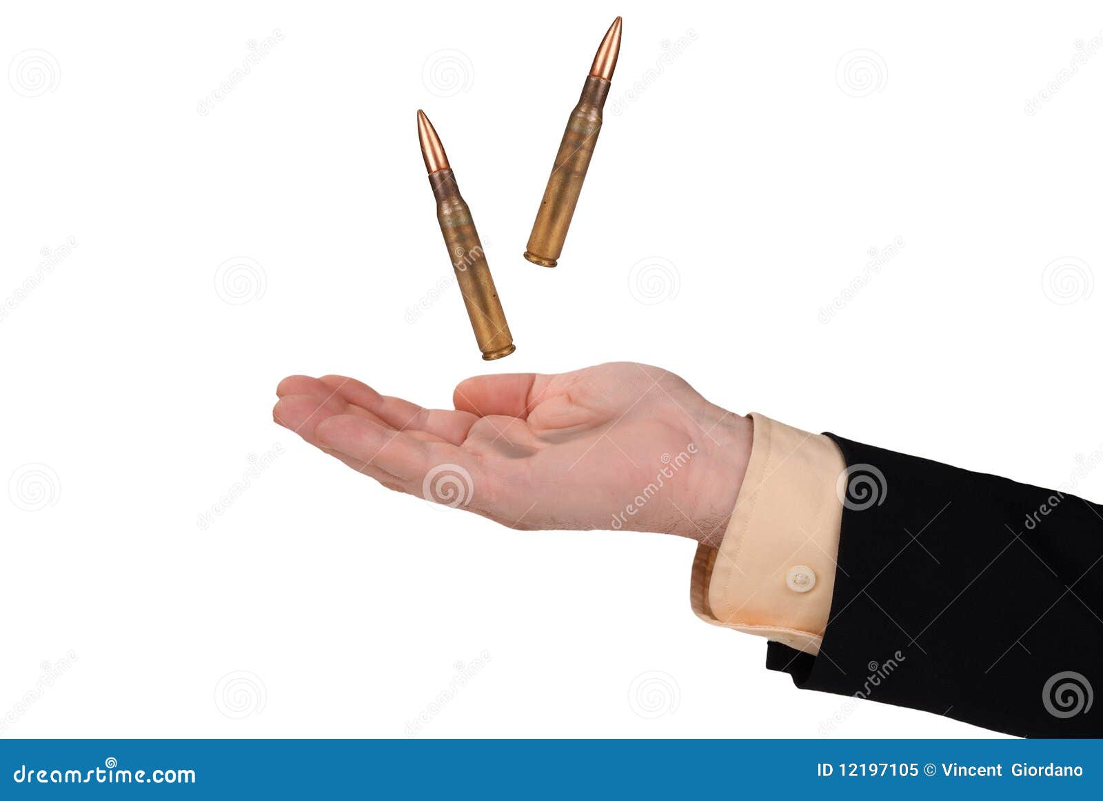 Business Man Holding Bullets in His Hand Stock Image - Image of guns ...