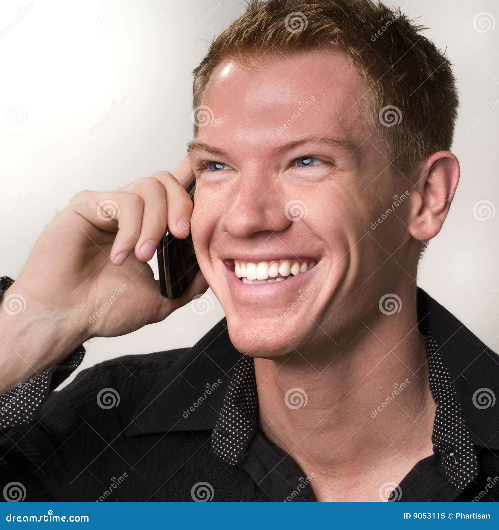 Business Man Holding Cell Phone Stock Image - Image of smiling, male ...
