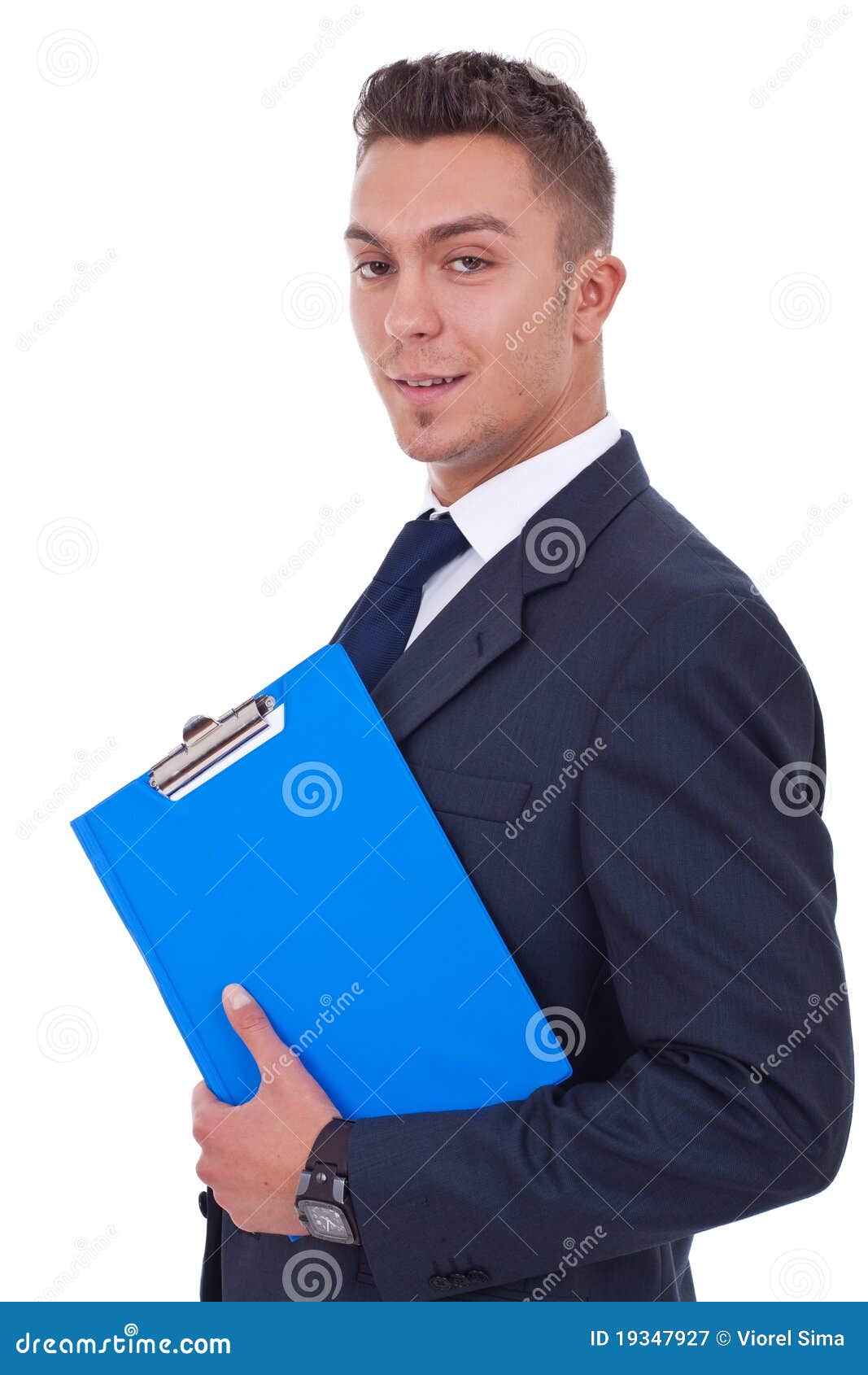 Business Man Holding Clipboard Stock Image - Image of contract, deal ...