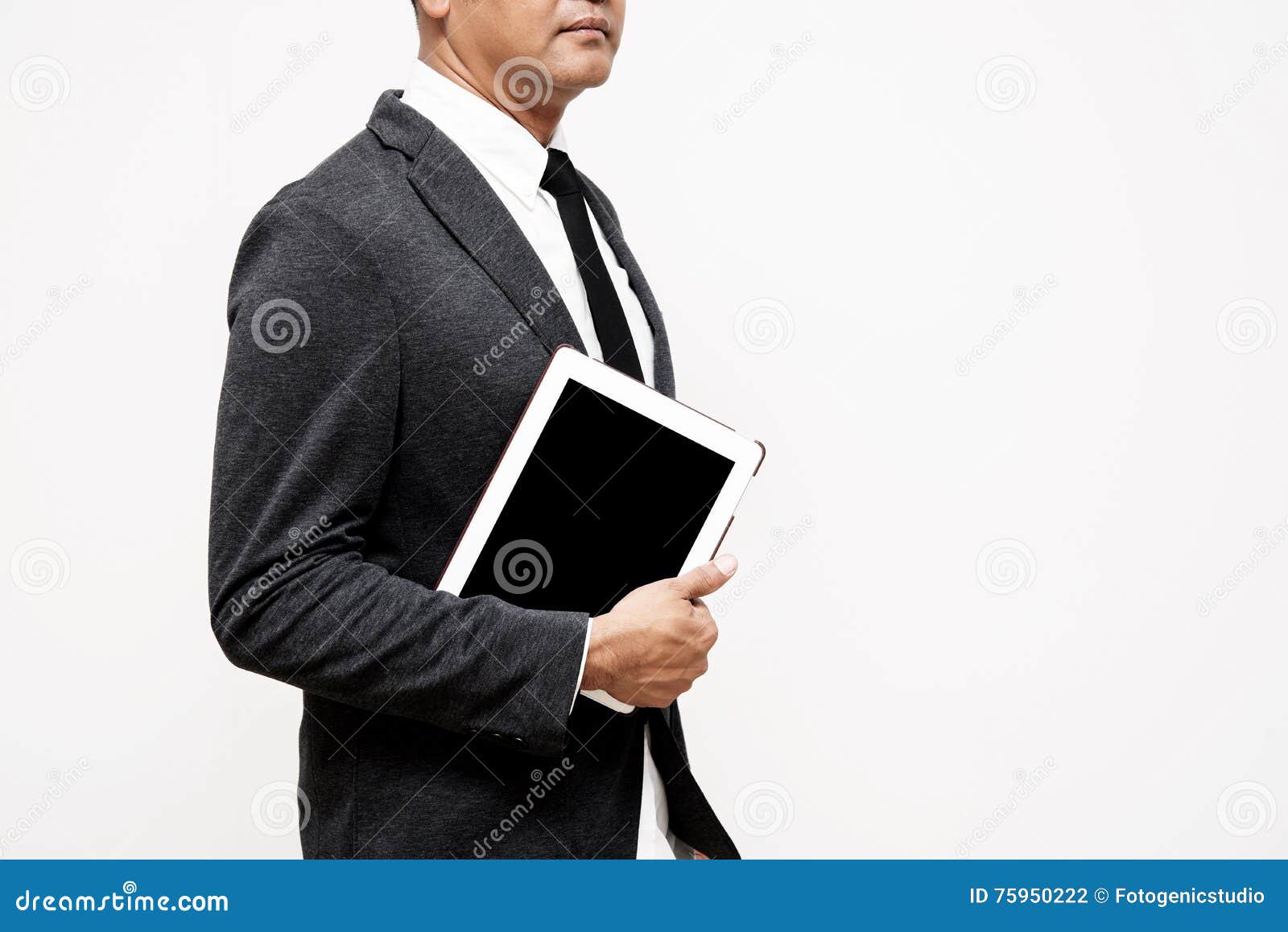 Business Man Holding Computer Tablet Stock Photo - Image of display ...