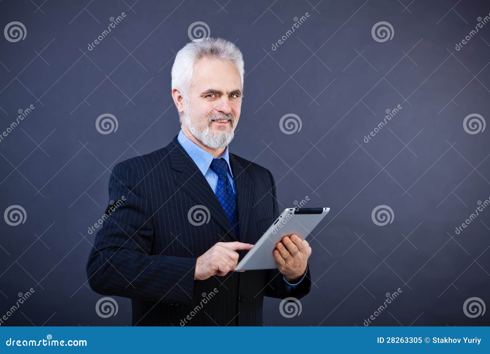 Business Man Holding a Digital Tablet Stock Image - Image of adult ...