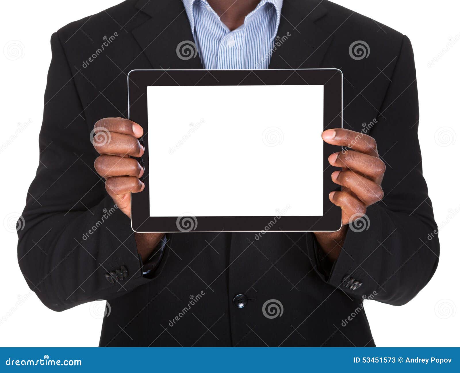 Business Man Holding Digital Tablet Stock Image - Image of advertise ...