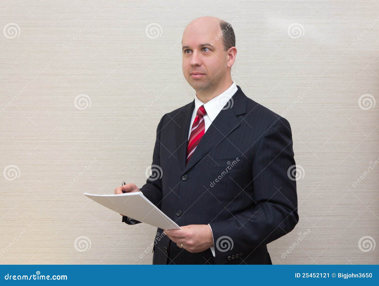 Business Man Holding a Document Stock Image - Image of occupation ...