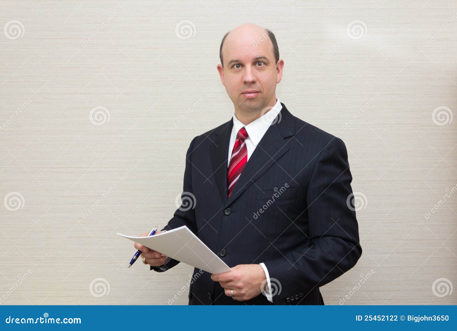 Business Man Holding a Document Stock Photo - Image of confident, male ...