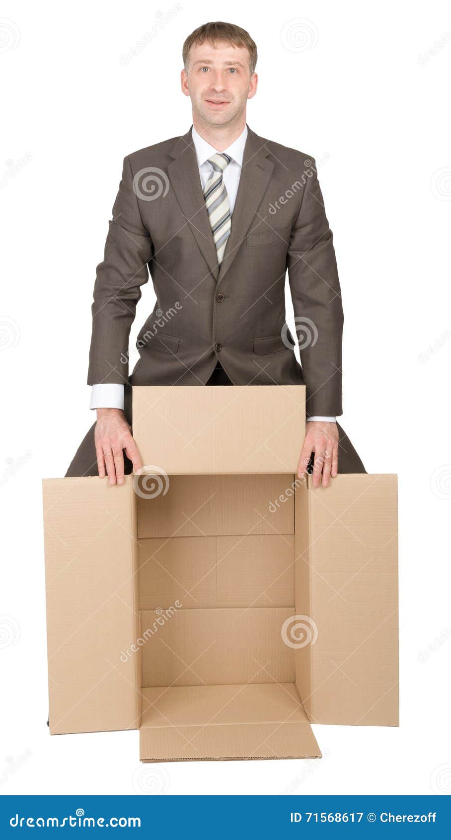 Business Man Holding Empty Box Stock Image - Image of empty, latin ...