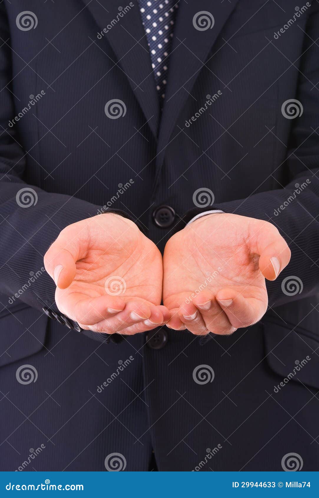 Businessman Holding Empty Hands. Stock Image - Image of benevolence ...