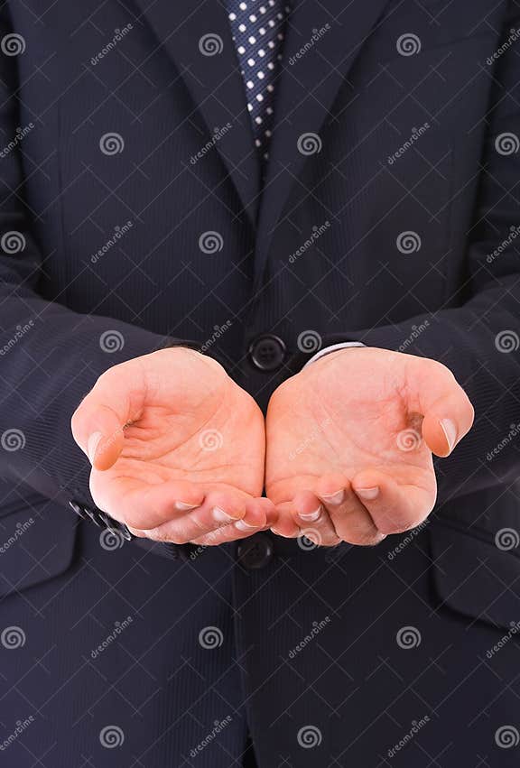 Businessman Holding Empty Hands. Stock Image - Image of benevolence ...