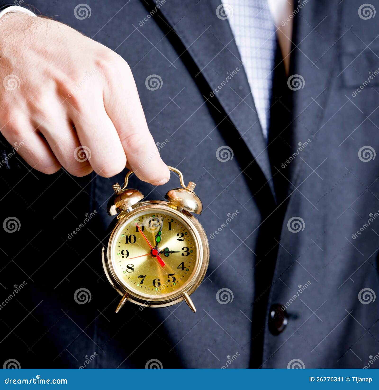 Business Man Holding a Golden Clock Stock Image - Image of people ...