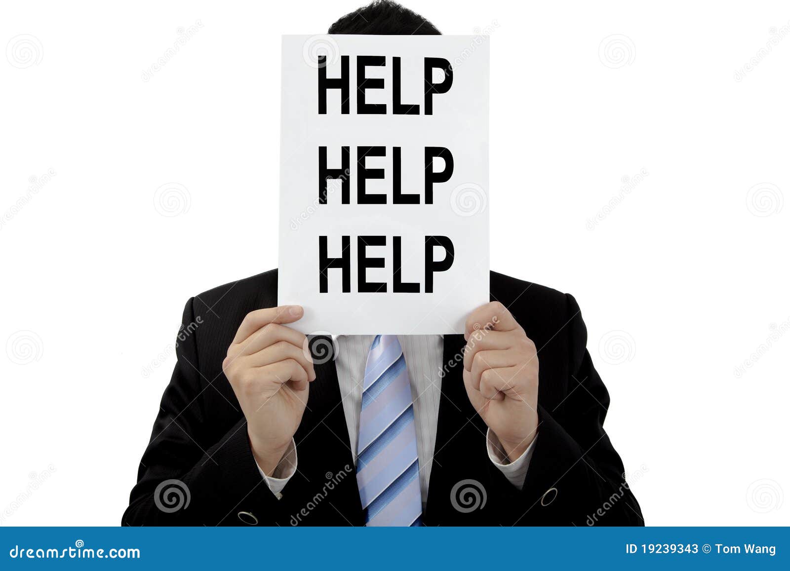 Business Man Holding Help Board Stock Image - Image of board ...
