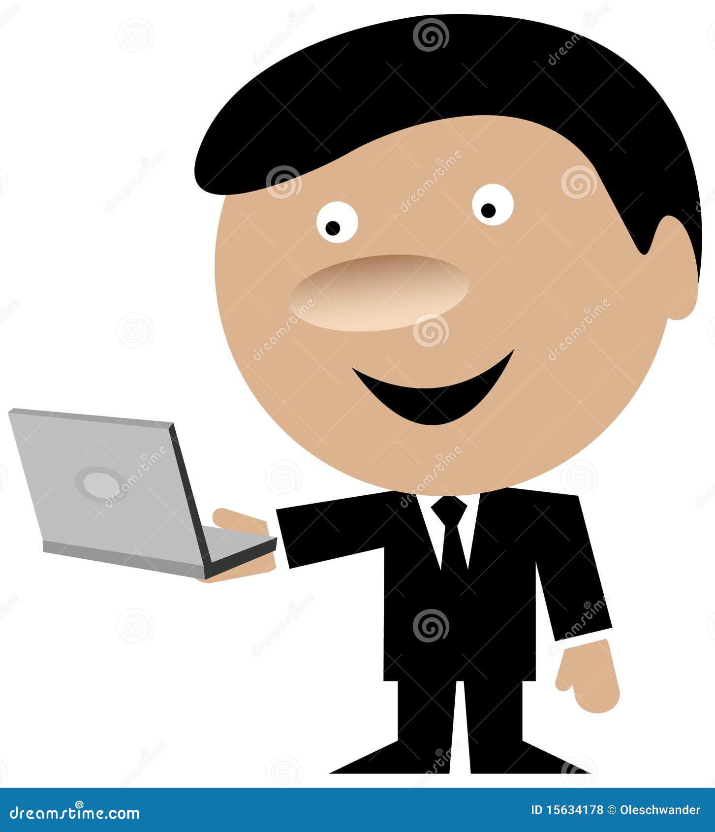 Business Man Holding a Laptop Computer Stock Illustration ...