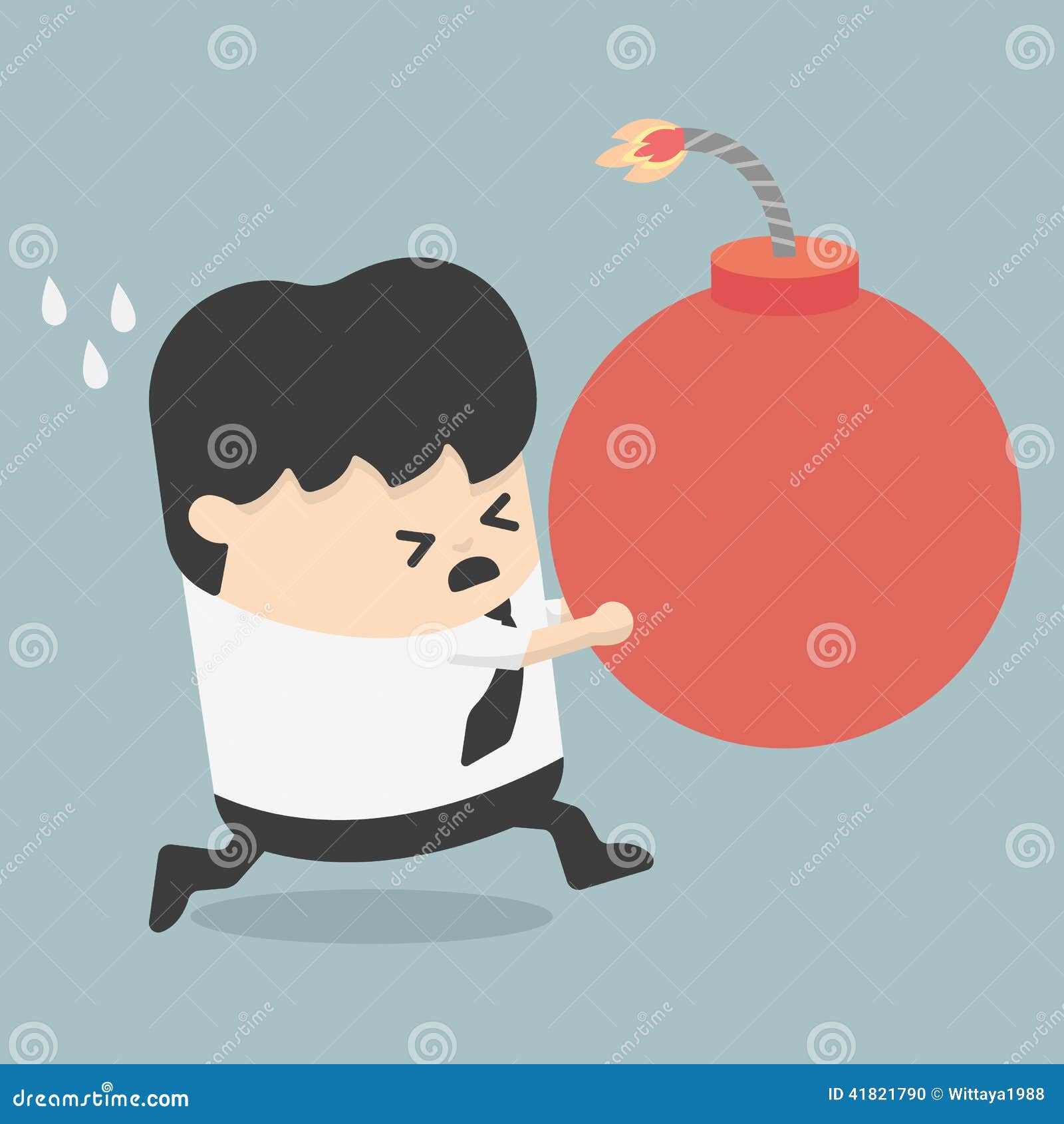 A Business Man Holding a Large Bomb Stock Vector - Illustration of ...