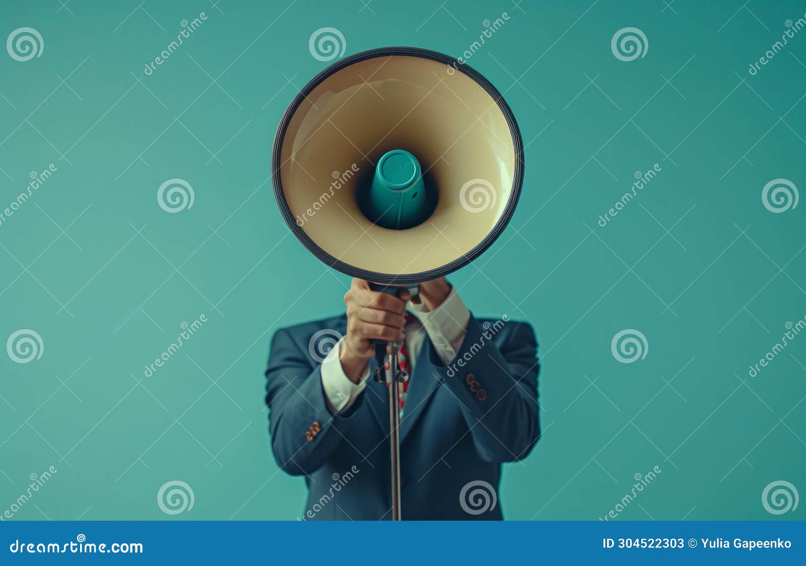 A Business Man is Holding a Megaphone Stock Image - Image of holding ...