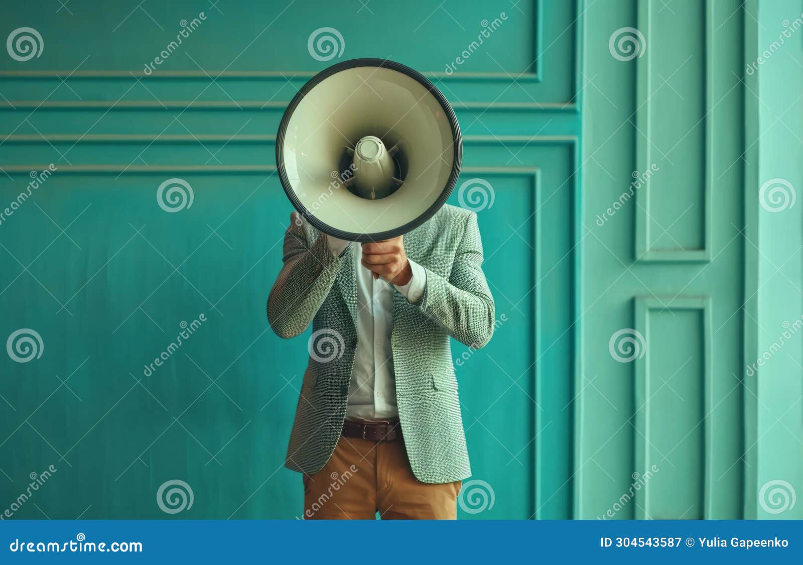 A Business Man is Holding a Megaphone Stock Image - Image of generated ...