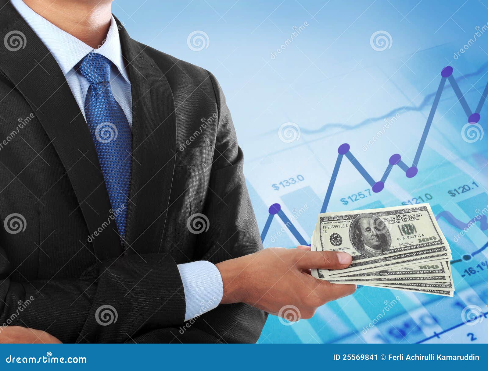 Business man holding money stock image. Image of data - 25569841